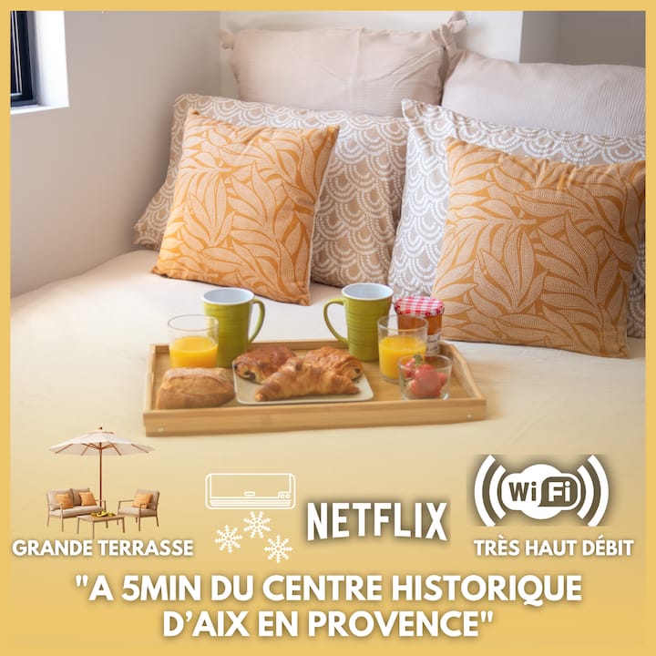 Le Sextius : Suite Cosy & Terrasse Privée Au Calme - Aix-en-Provence