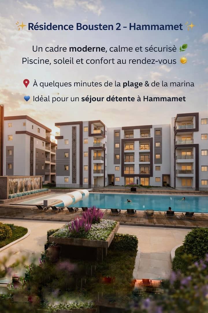 Steps To The Beach: Bright & Airy Seaside Flat - Hammamet