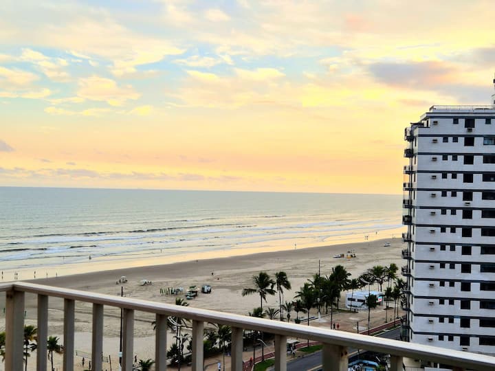Apto De Frente Mar Com Vista, Dois Quartos E Wi-fi - Praia Grande