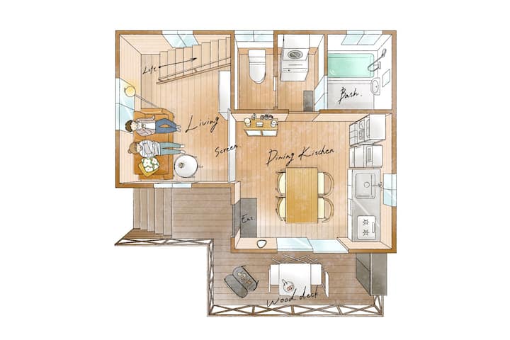 Small Forest Log Cabin For Two - Izu