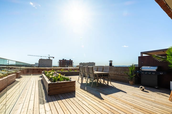 Toppleilighet M/ Garasjeplass & Privat Takterrasse - Oslo