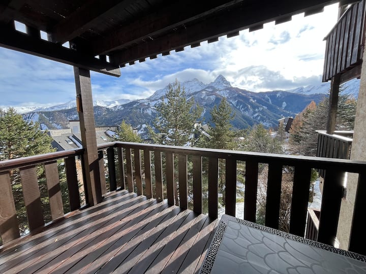 Studio Plein Sud Vue Montagnes Belle Terrasse - Pra-Loup