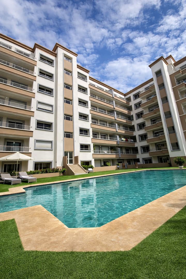 Appartement 2ch |Piscine|fibre Optique|terasse 20m - Agadir