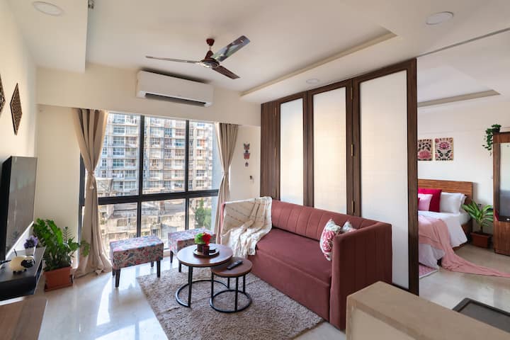 Stylish, Upscale, Higher Floor 1bhk Apt Near Bkc - Aéroport de Mumbai Chhatrapati-Shivaji (BOM)