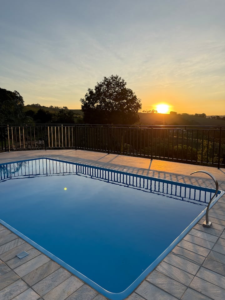 Casa De Campo Com Vista Para Pôr Do Sol E Piscina - Socorro