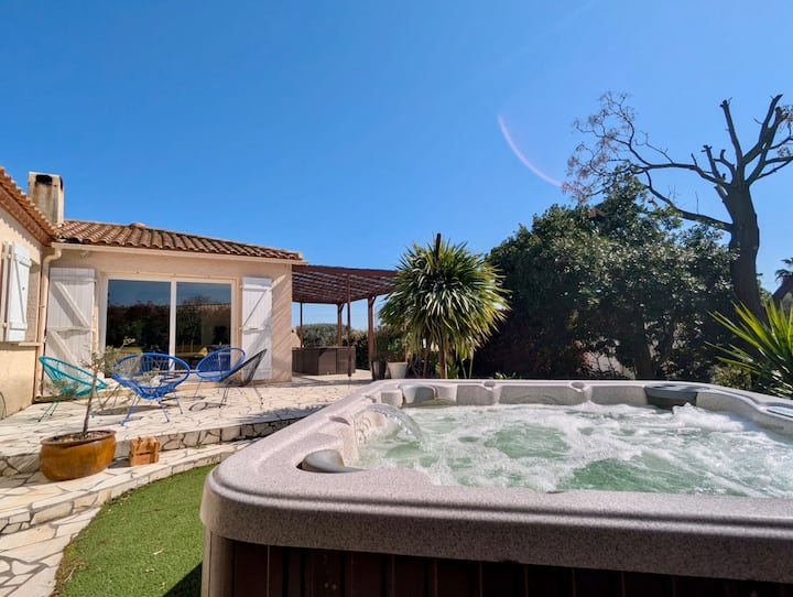 Belle Villa 10 Pers., Jacuzzi, Terrasses, Jardin - Loupian