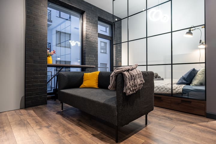 Modern Studio & Balcony On A Quiet Riga Street - Latvia