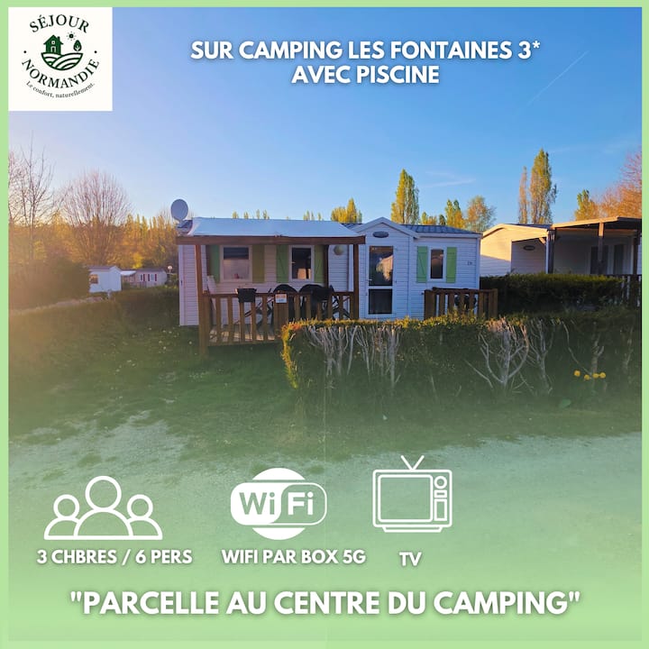 Mobilhome 3 Ch 6 Pers Camping 3* Proche Piscine - Anet