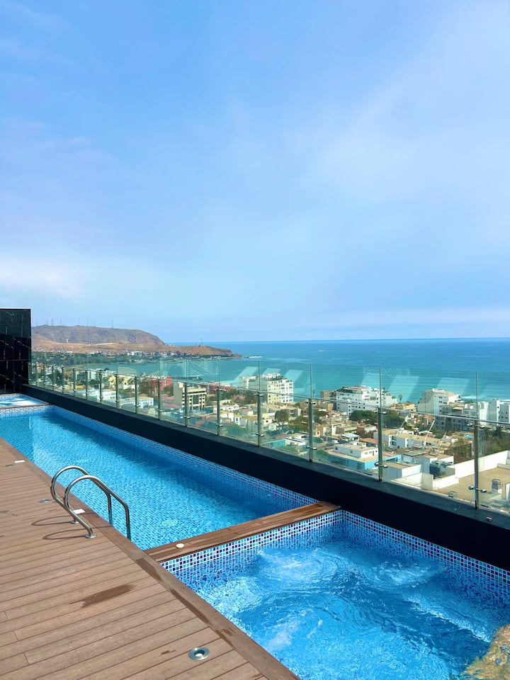 Modern | Pool+jacuzzi+gym| Barranco&miraflores - Lima