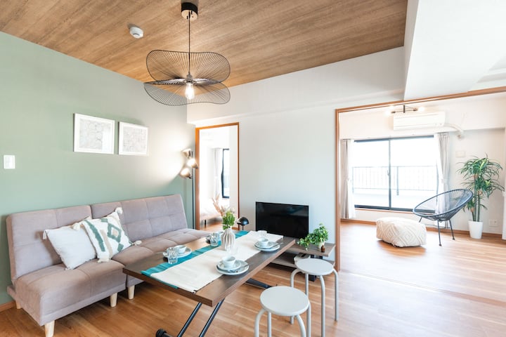 30 Sec Sumiyoshi｜top Floor 2ldk｜7ppl｜balcony View - Ashiya