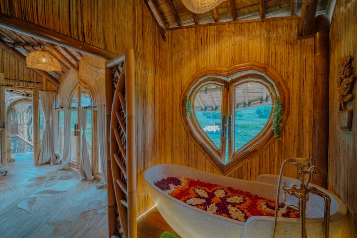 2b Honney Moon Family Bamboo Villa In Bali Sidemen - Sidemen