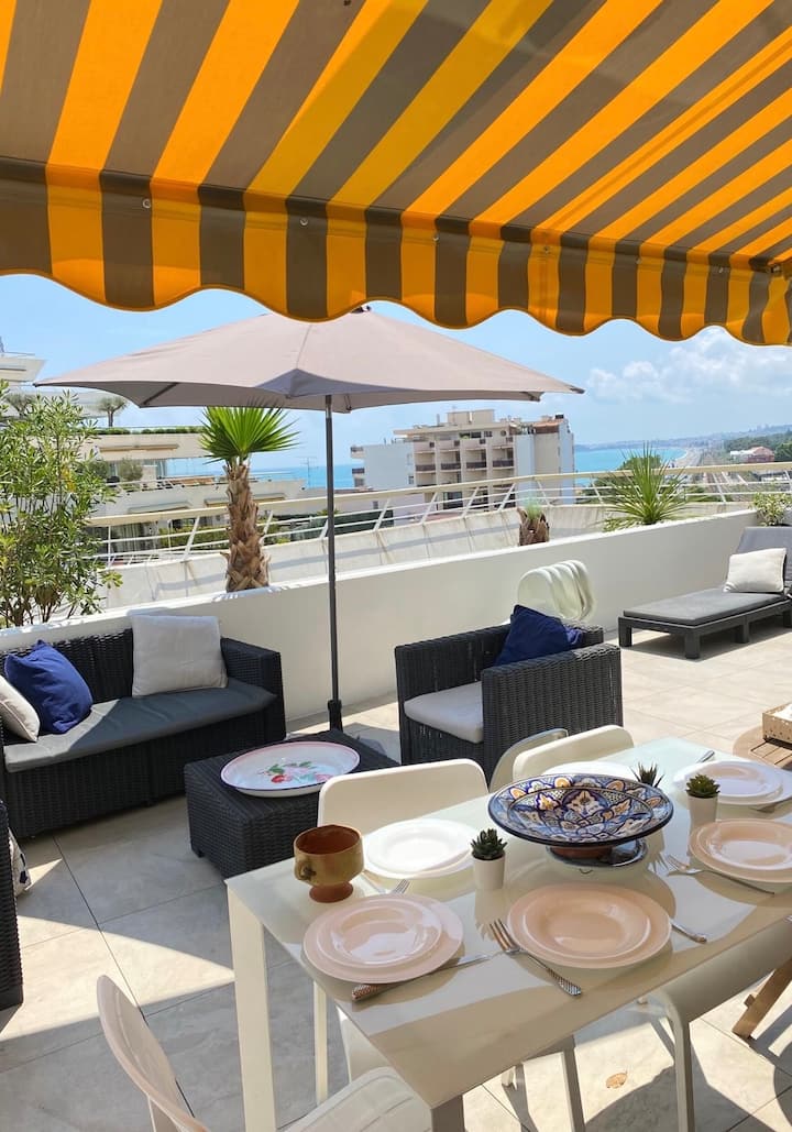 Vue Mer à 360° Marina Baie Des Anges - 2 Terrasses - Villeneuve-Loubet