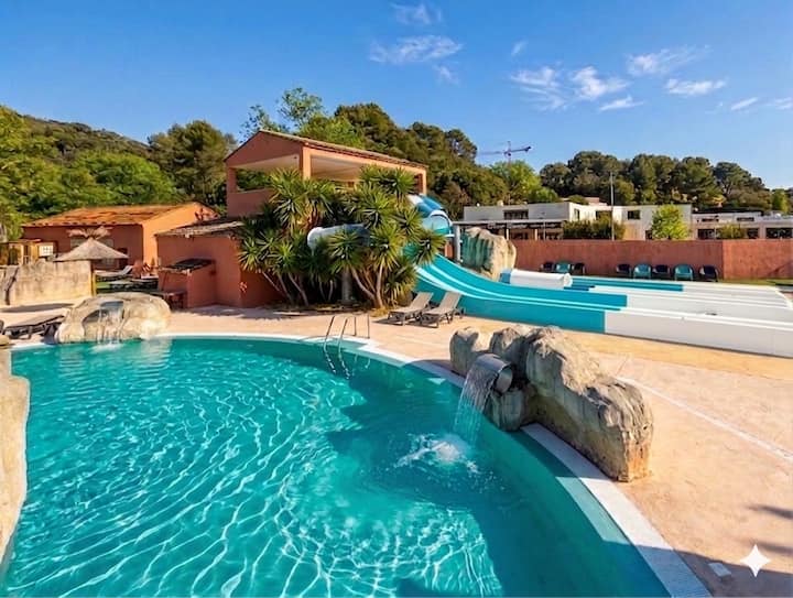 Location Mobil Home Clim 3 Ch Camping 4* Toboggans - La Roquette-sur-Siagne