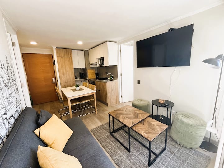 Depto. 2d/2b +Sofá Cama | Metro Santa Ana |Aire Ac - Santiago