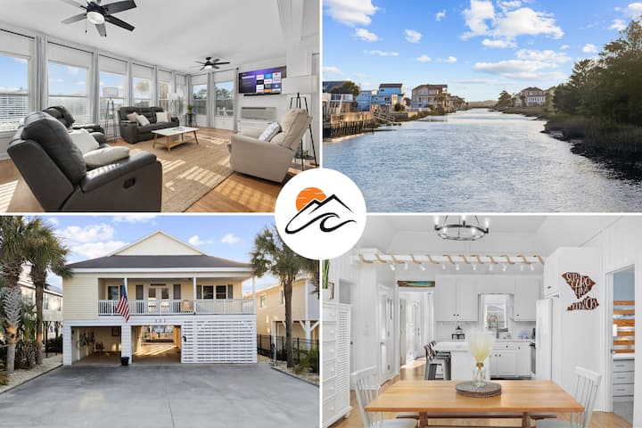 Waterfront 5br W/ Private Dock (Walk To Beach) - Sunset Beach, NC