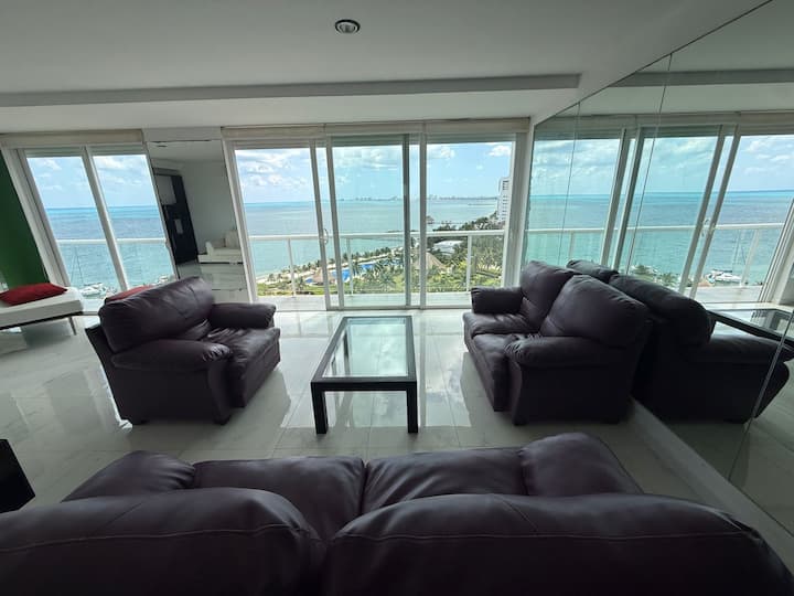 Ph De Lujo En La Playa Vista Al Mar - Cancún