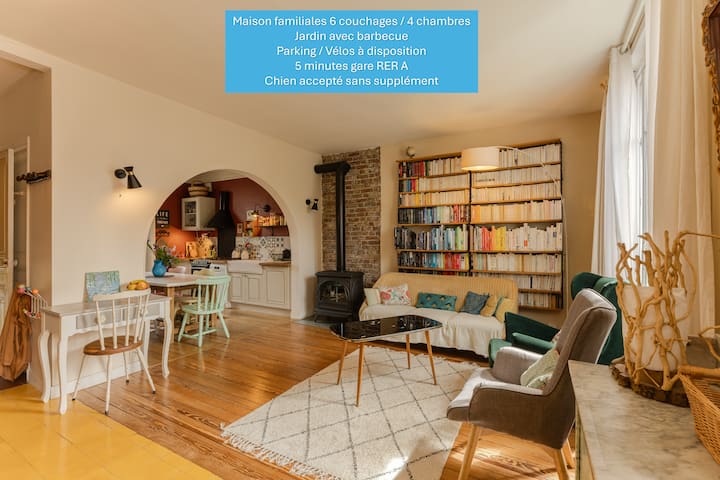 Maison, Jardin, 6 Pers Vélos, Barbecue, Prox Paris - Colombes