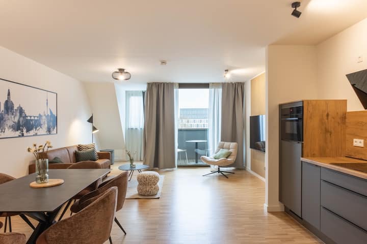 Dresden City: 90m² A/c, Balcony, Kitchen, 6 Guests - Dresde