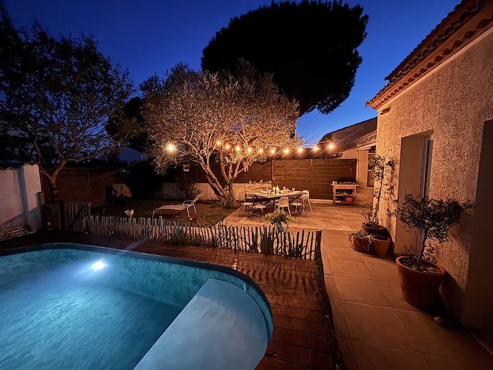 Maison Piscine, Jardin, Clim, 5-10mn Des Plages - Pérols