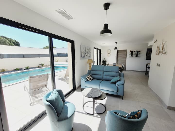 Villa Elma, Piscine Chauffée & Proche De La Plage - Valras-Plage