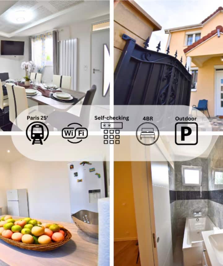Logement 10 Pers - Rer D - Parc Astérix - Cdg - Tremblay-en-France