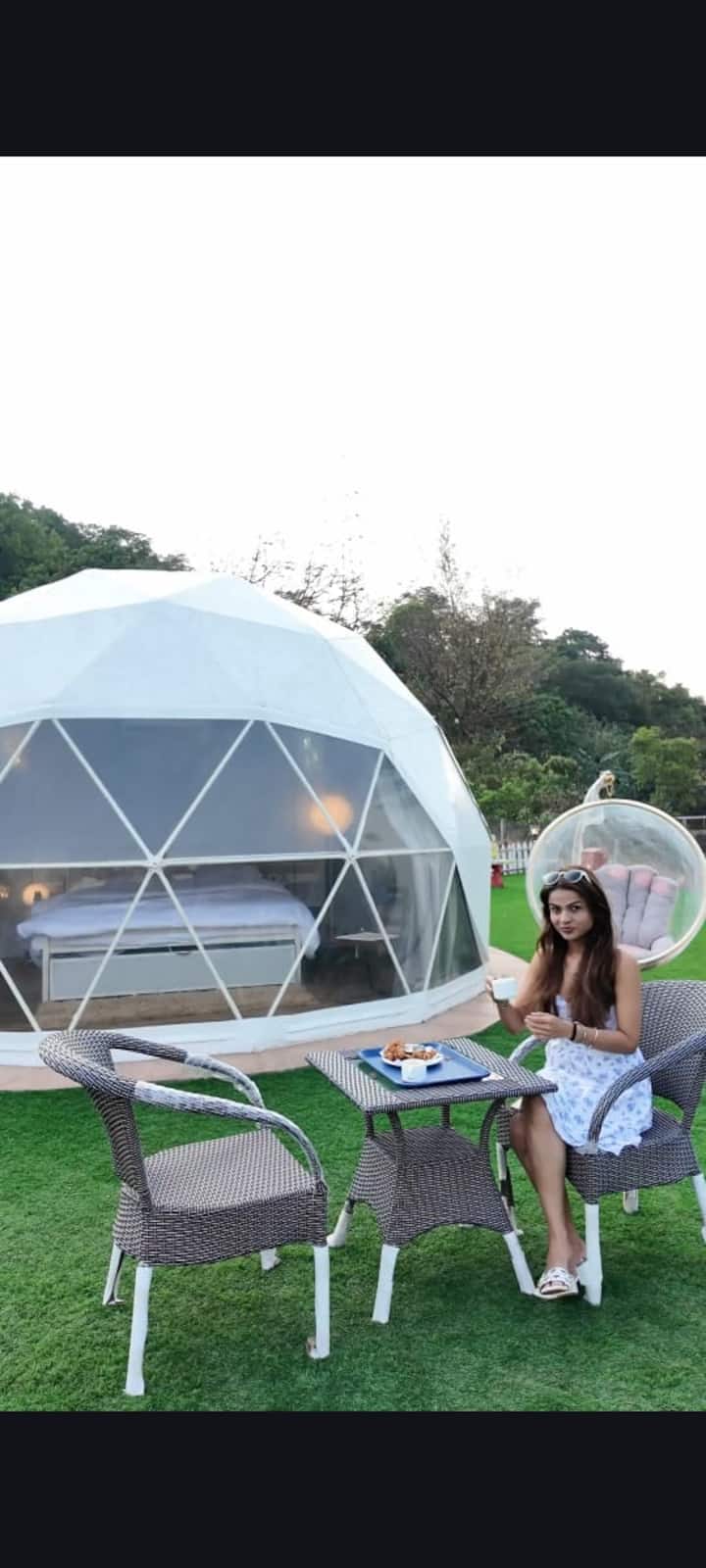 Luxury Glamping Dome | Views, Campfire & Dining - Lavasa