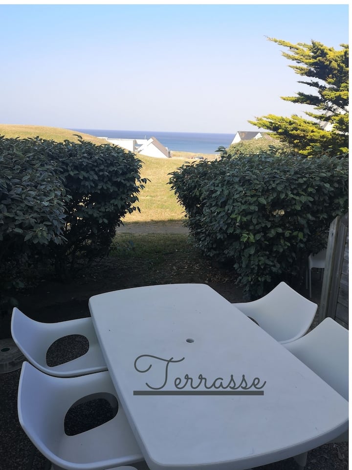 Maisonnette Vue Mer - Plage - Piscine - Ploemeur