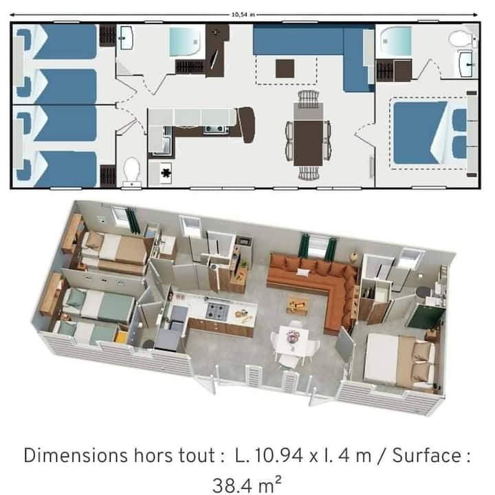Mobil-home Les Charmettes Trois Chambres - Les Mathes