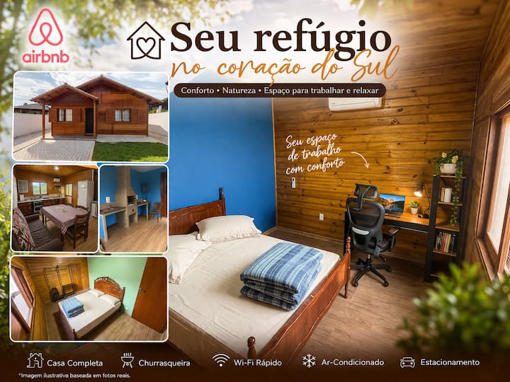 Casa Completa Com Churrasqueira + Home Office - Rio Grande