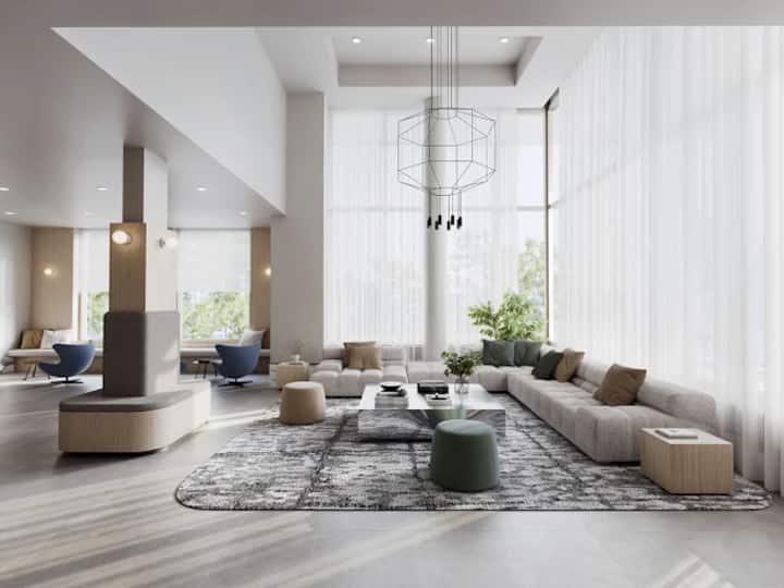 Luxury 1br W/ Rooftop Pool & Hudson River View - Hoboken, NJ