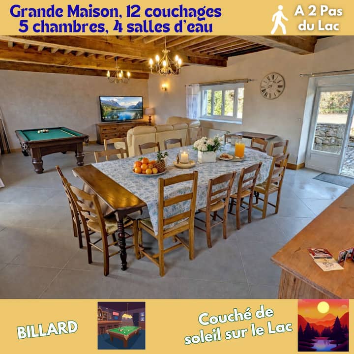 La Maison Du Lac * Billard * Couché Soleil Sur Lac - Lac de Saint-Agnan