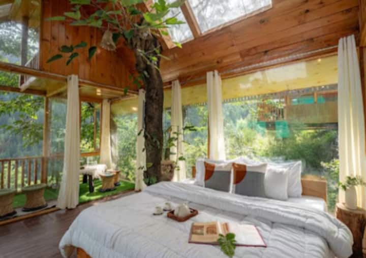 The Woodland Valley View Treehouse| Tandi | Wi Fi - Jibhi
