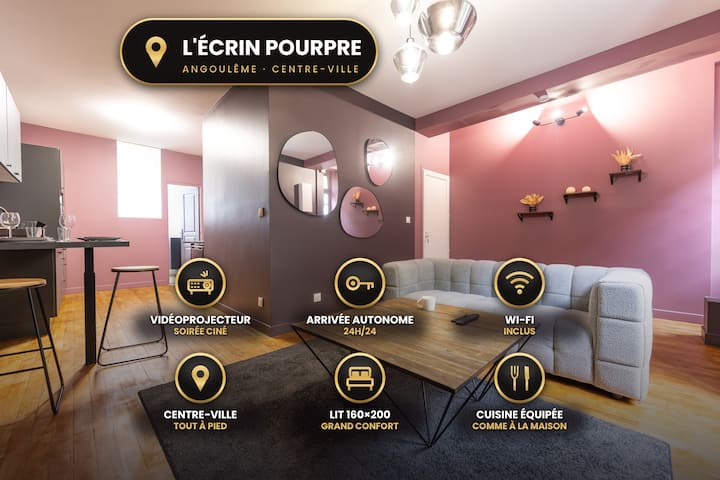 L'ecrin Poupre - Cinéma Privée - 5 Min Gare - Wifi - Charente