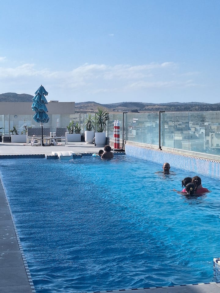 Appartement Neuf +Piscine Sur Terrasse Vue Mer - Nabeul