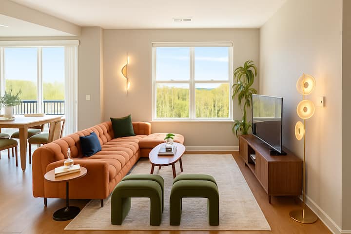 Modern 3br W/ Movie Projectors & Private Balcony - ベセスダ, MD