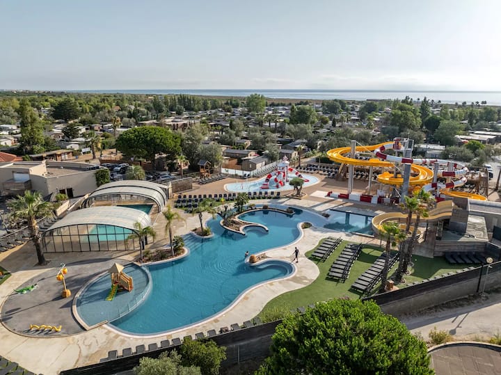 Mobil Home & Plage-piscines - Camping Les Dunes 5* - Torreilles