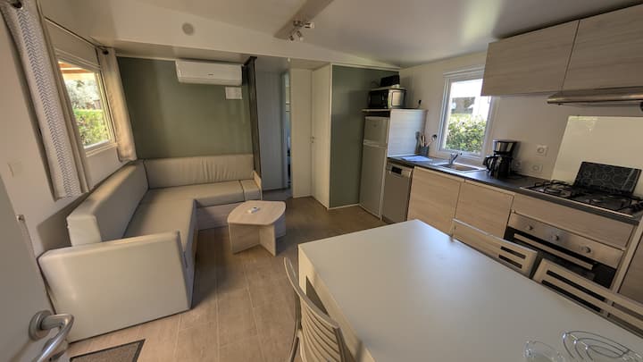 Mobil Home & Plage-piscines - Camping Les Dunes 5* - Frankreich