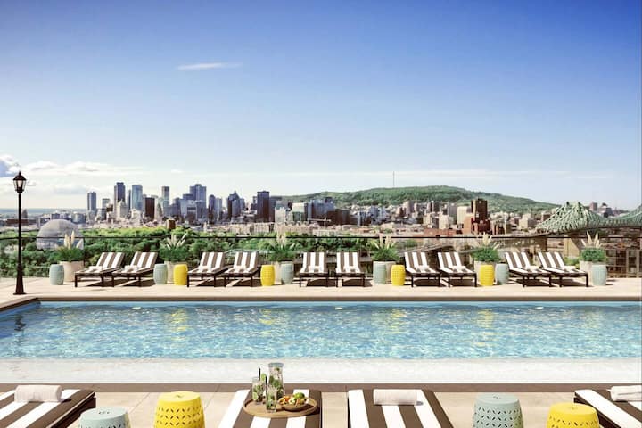 1 Lit + Bureau | Métro À Pied | Piscine & Spa - 蒙特婁