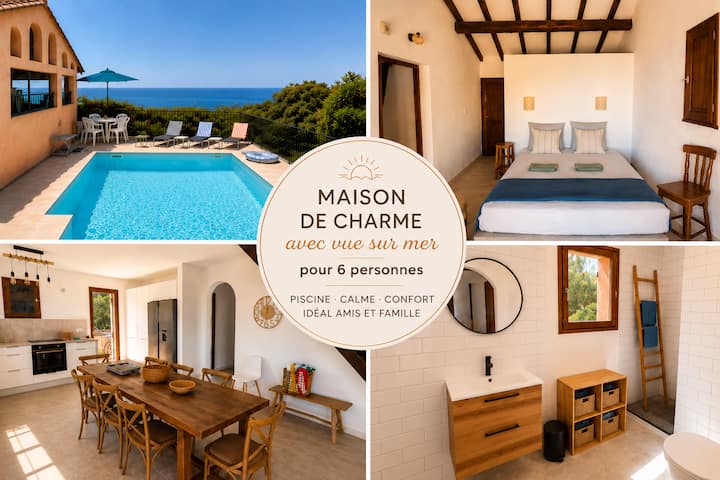 Villa Avec Piscine Et Vue Mer - Zonza