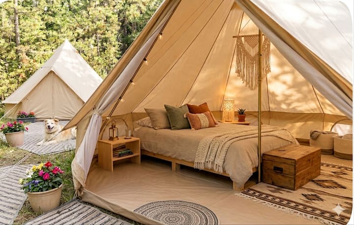 Off-grid Escape: Boho Bell Tents On Private Acres - Belleville