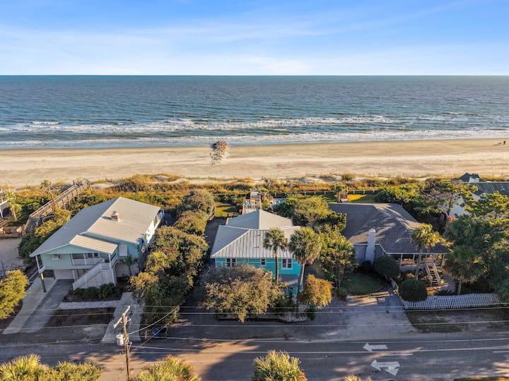 5bd Oceanfront Home W. Charm, Outdoor Bar + Shower - フォーリー・ビーチ, SC