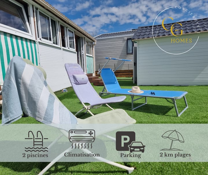Mh218-mobil-home *Clim *Piscines *2km Plages - Challans