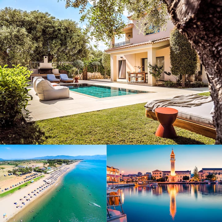 5' To Beach & Zakynthos Town / Private Pool Villa - 札金索斯