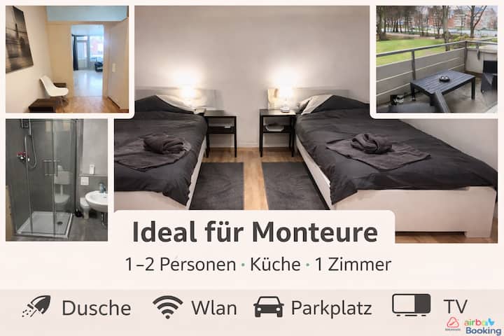 Komfortable Unterkunft 2 Einzelbetten. Küche·wlan - Norderstedt