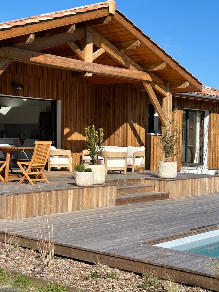 Splendide Villa Piscine Chauffée Golf Et Océan - Moliets-et-Maa