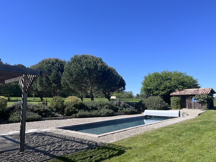 Maison En Pierre, Piscine, Nature, Authenticité. - Bazas
