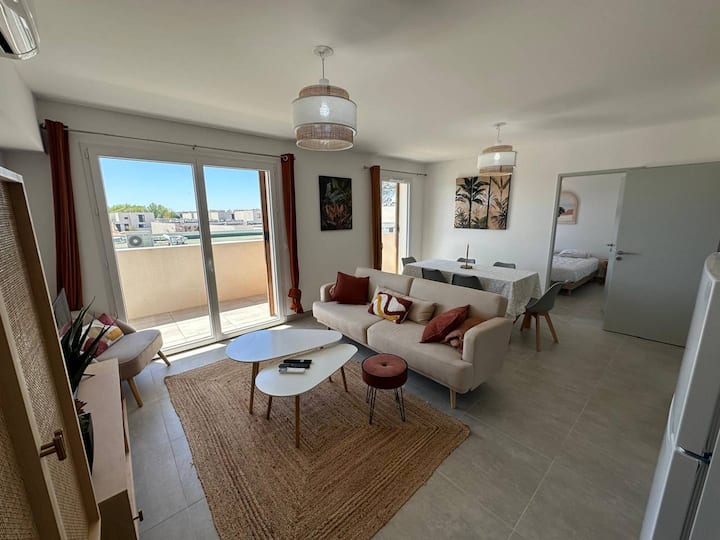 Charmant T3 Neuf à 400 M De La Plage – Piscine & C - Sérignan Plage