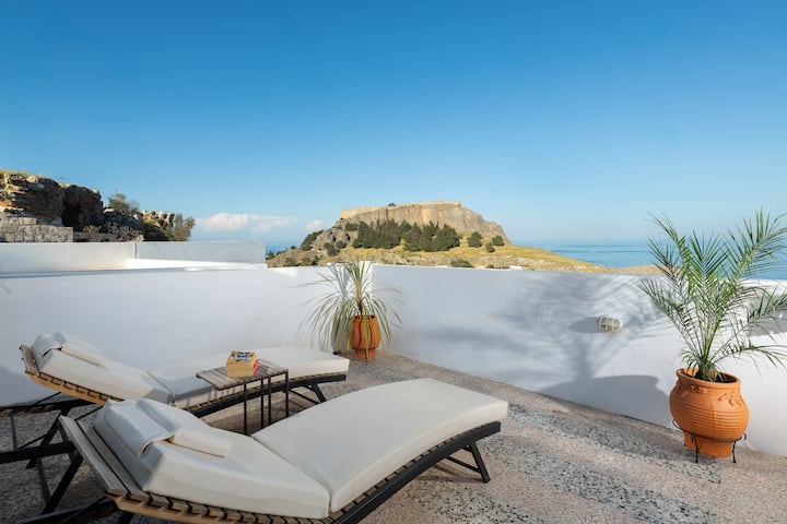 Traditional Suite- Sea Acropolis View, Arte Lindos - Lindos