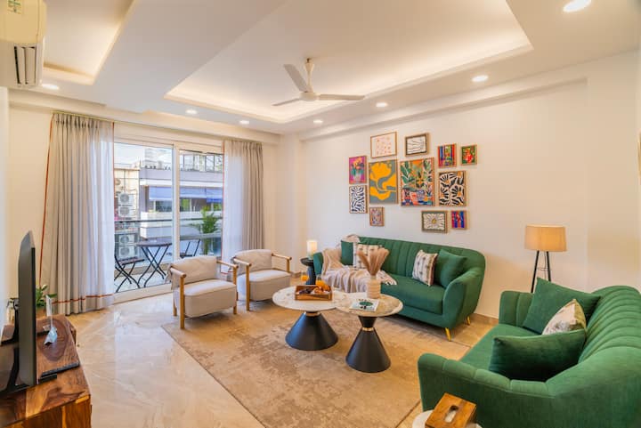 New Luxury Apt In Gk 1 | 3 Bhk, Housekeeping, A.c. - Delhi, India