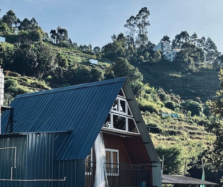A-frame Cabin With Private Waterfall & Valley View - Kodaikanal